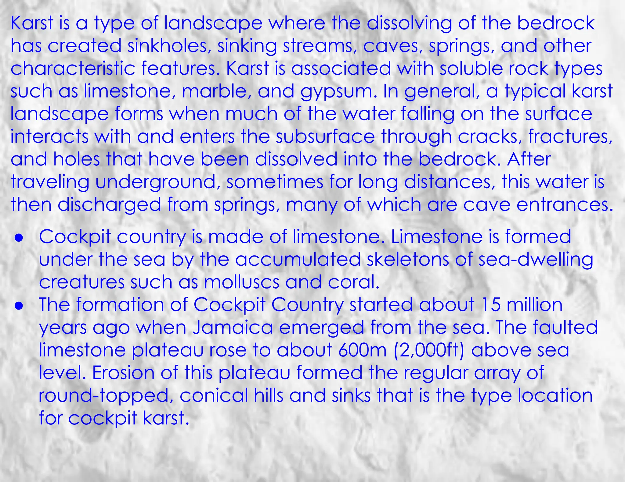 Limestones, for geography or integrated science | PDF