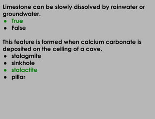 Limestones, for geography or integrated science | PDF