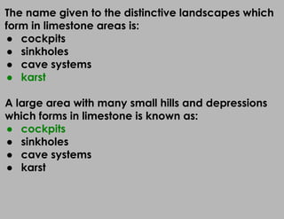 Limestones, for geography or integrated science | PDF