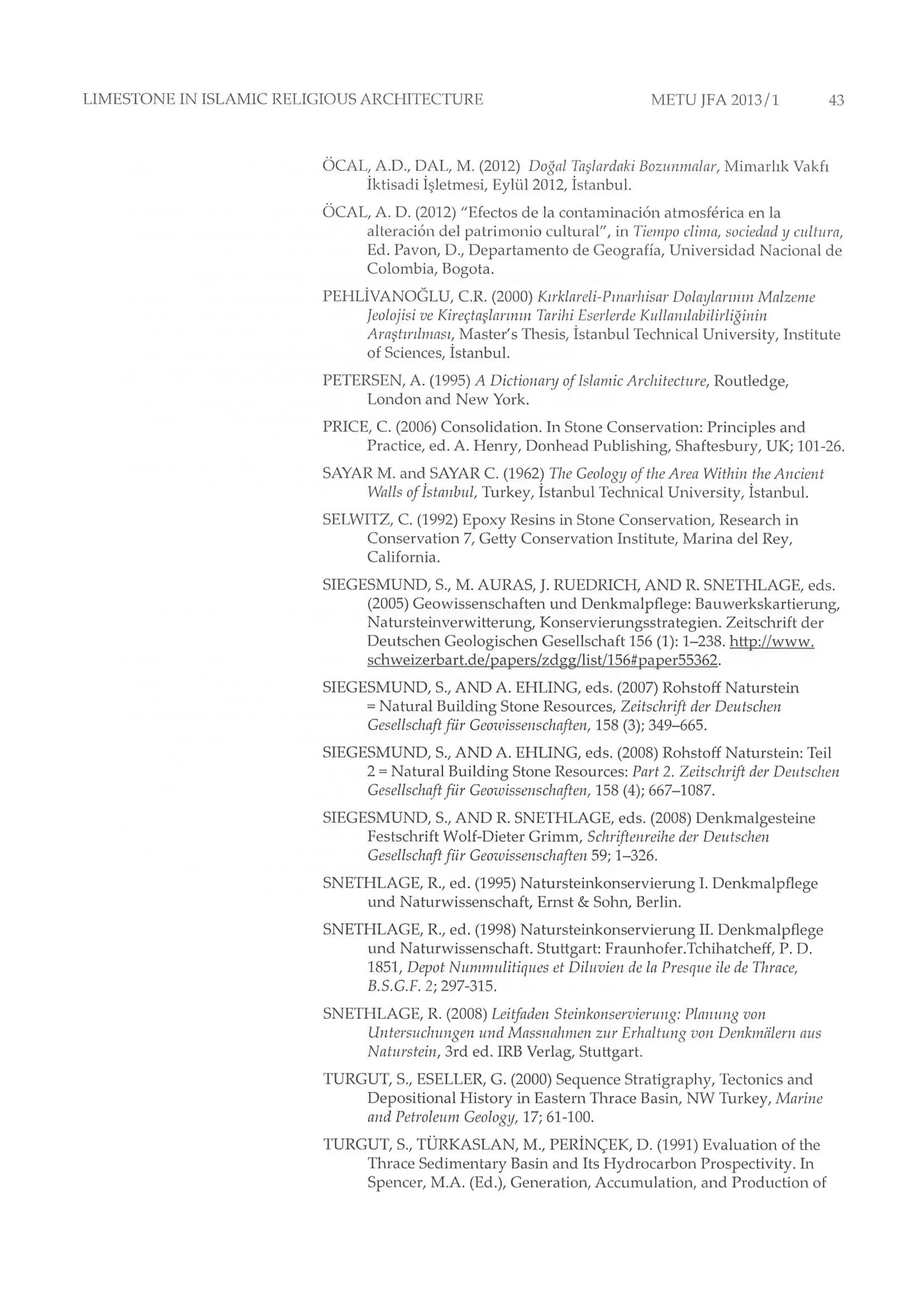 Limestone used in islamic religious architecture from istanbul and ...