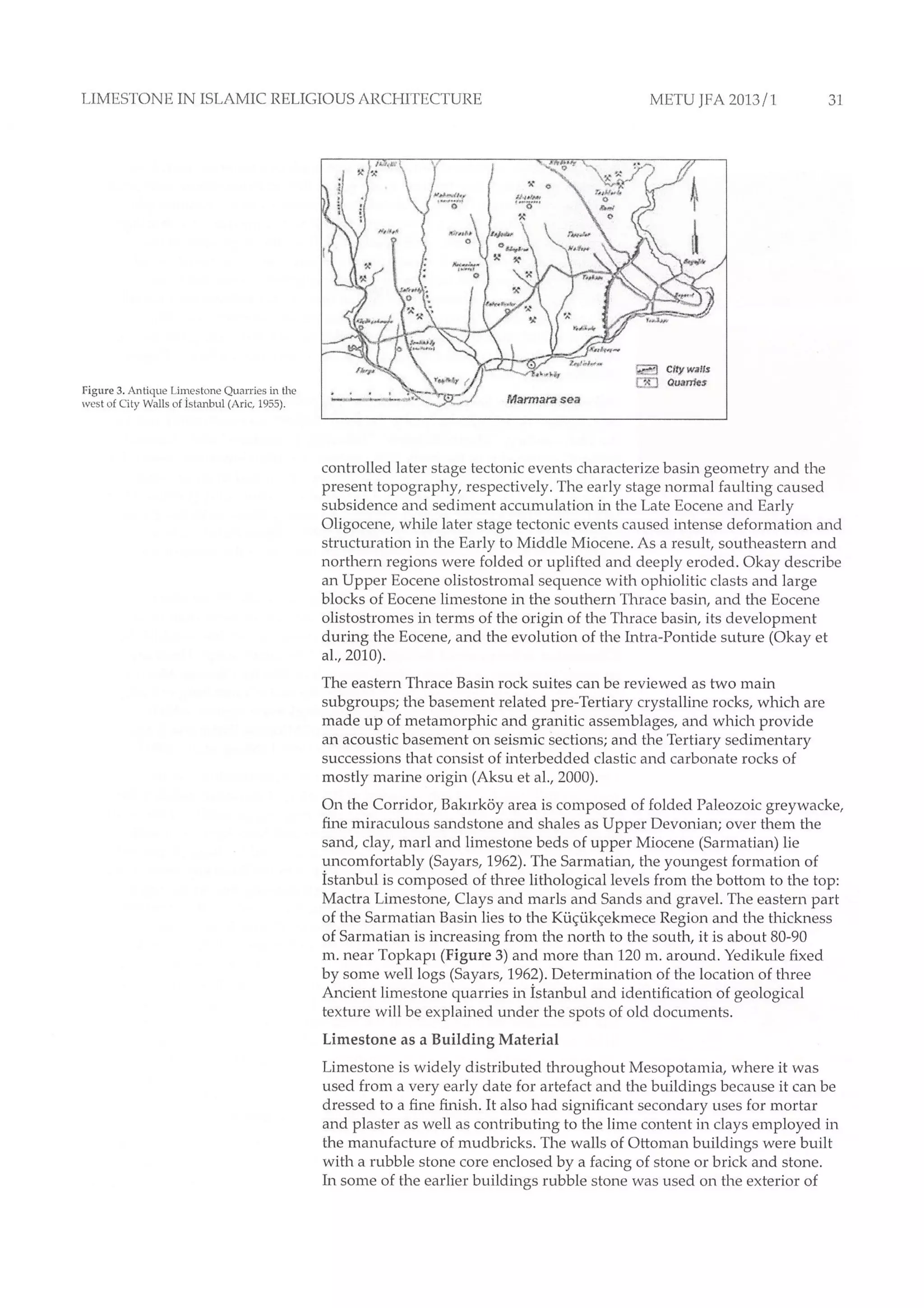 Limestone used in islamic religious architecture from istanbul and ...