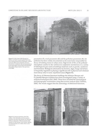 Limestone used in islamic religious architecture from istanbul and ...