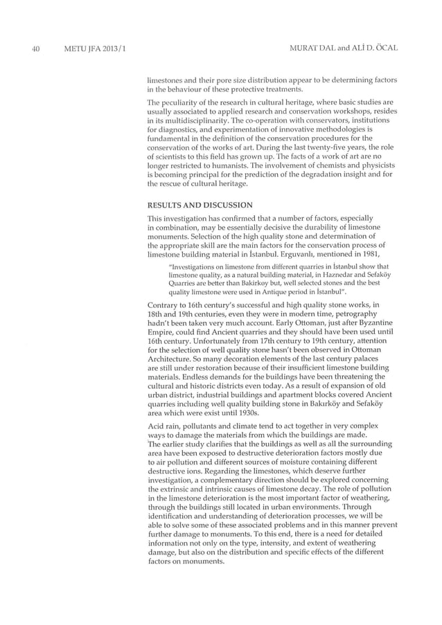 Limestone used in islamic religious architecture from istanbul and ...