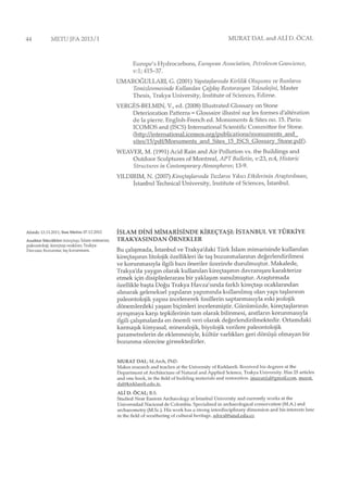 Limestone used in islamic religious architecture from istanbul and ...