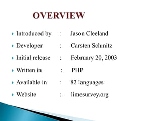 Limesurvey.chaithanya r r | PPT