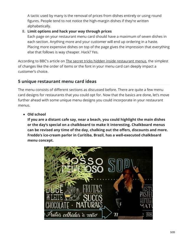 Creating the Best Restaurant Menu Card Tips and Examples From top ...