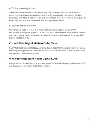 Kitchen Order Tickets in Restaurants Today | PDF