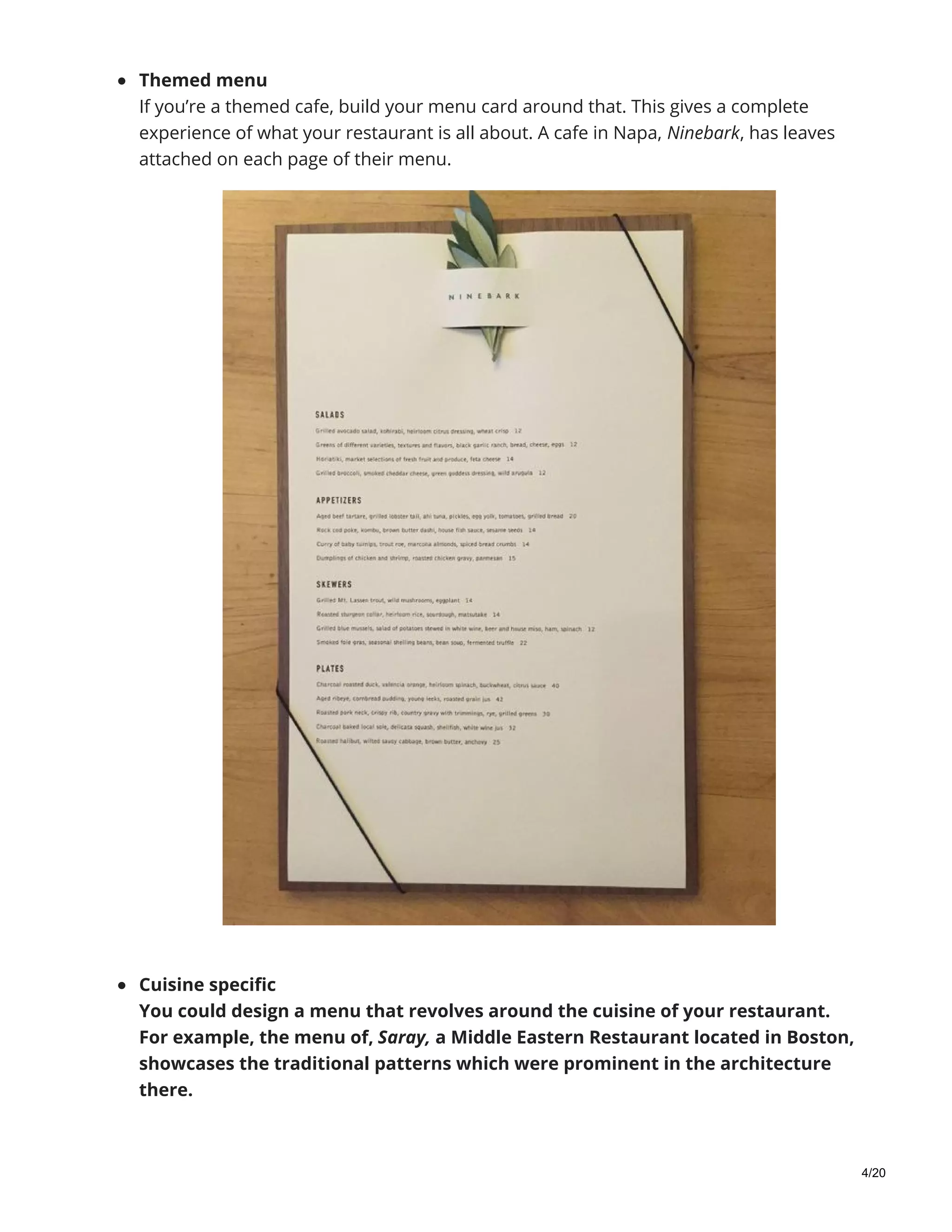 Creating The Best Restaurant Menu Card: Tips and Examples from Top ...