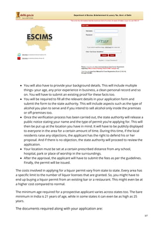Getting a Liquor Permit for your Restaurant in India | PDF
