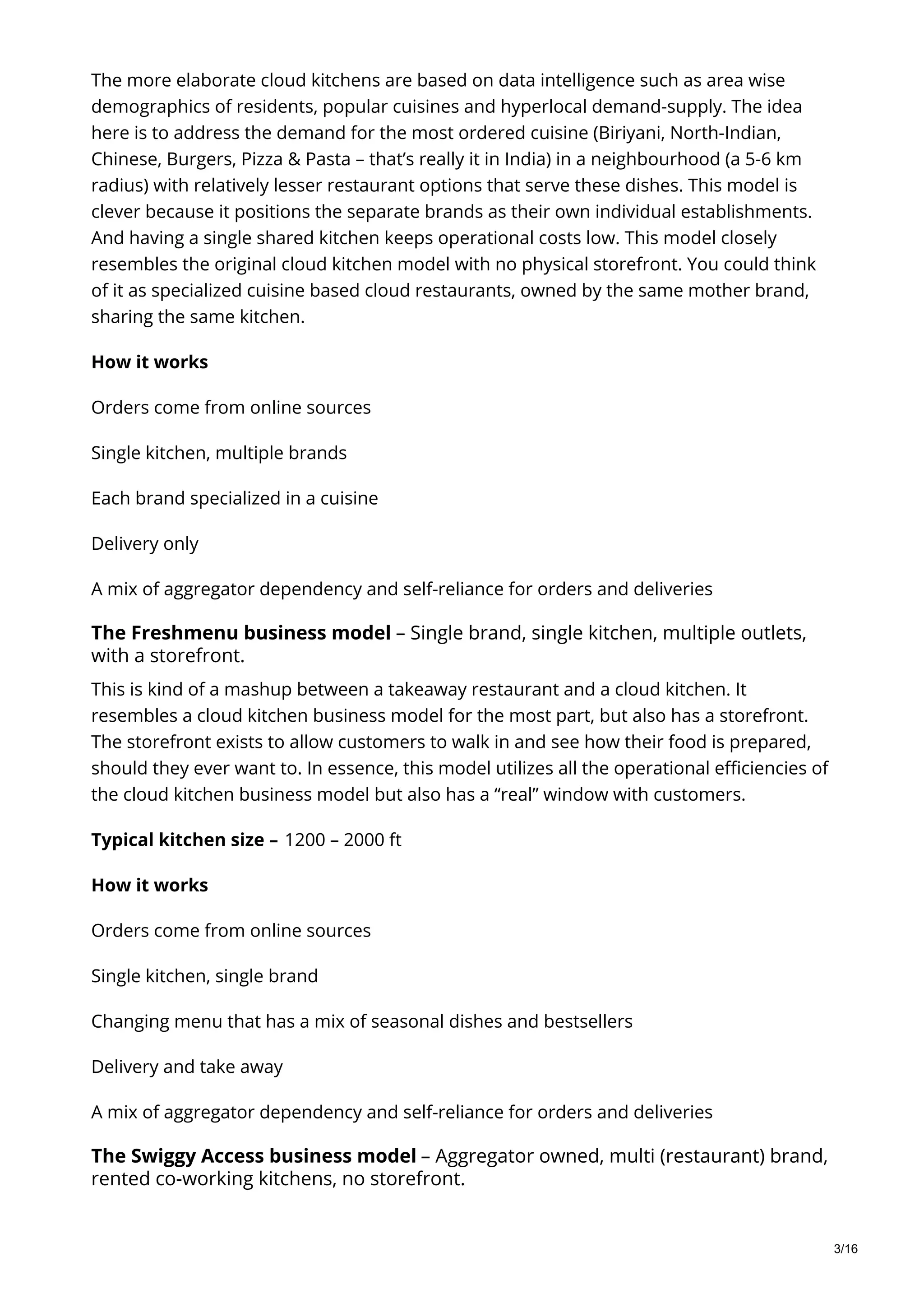 The 6 Cloud Kitchen Business Models and How They Work | PDF