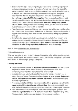 Kitchen Management: Manage Your Restaurant Kitchen Effectively | PDF