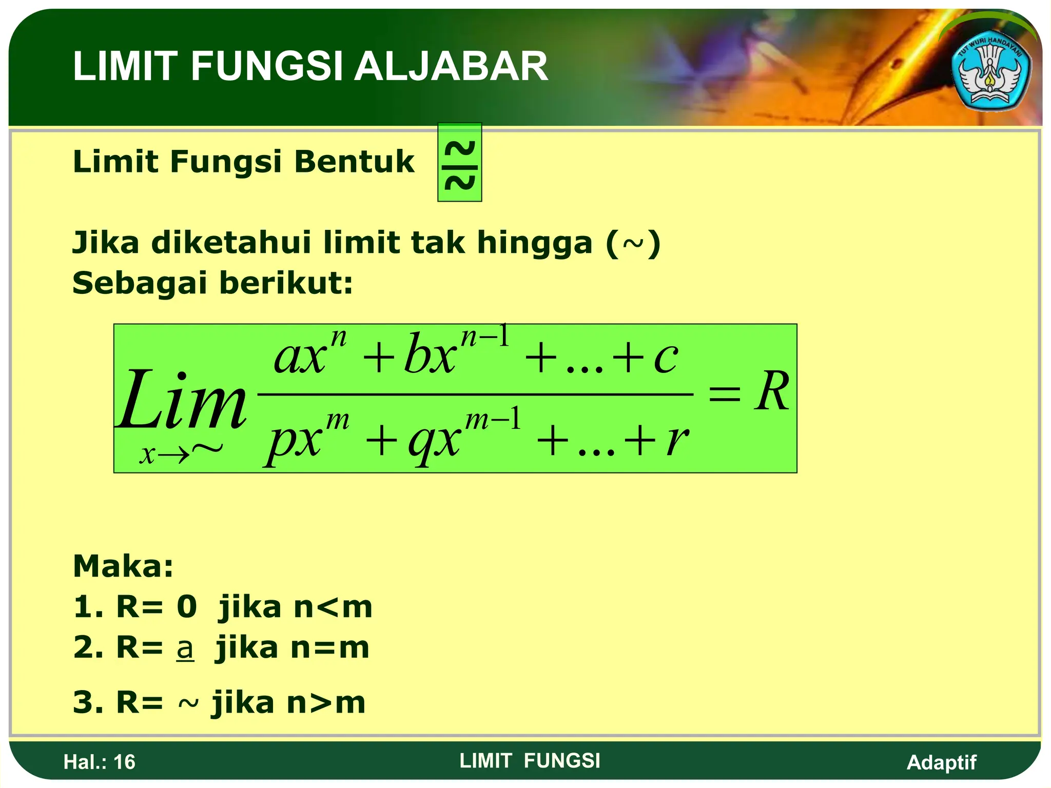 Limit Fungsi Trigonometri kelas XII Math | PPT