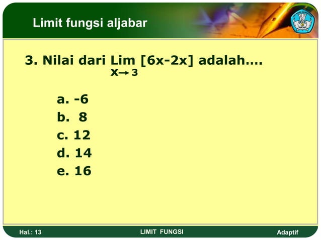 Limit Fungsi Trigonometri kelas XII Math | PPT
