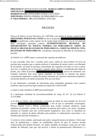 HC defende uso Cannabis terapêutico | PDF