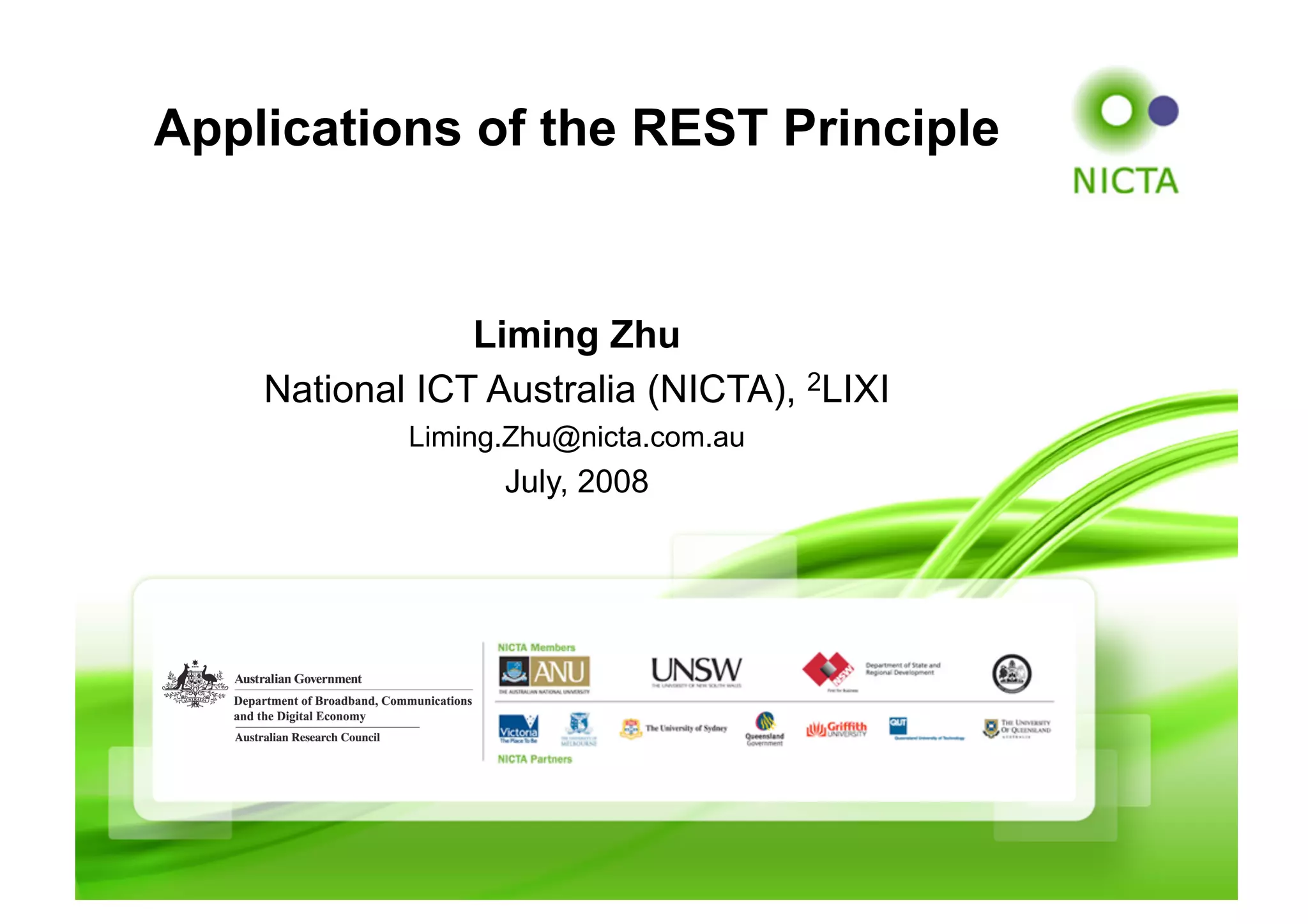 Applications of the REST Principle | PPT
