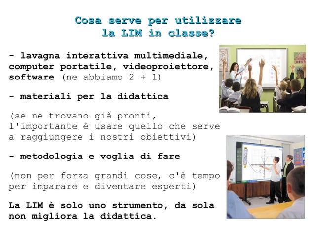 Introduzione all'uso delle LIM in classe | PPT