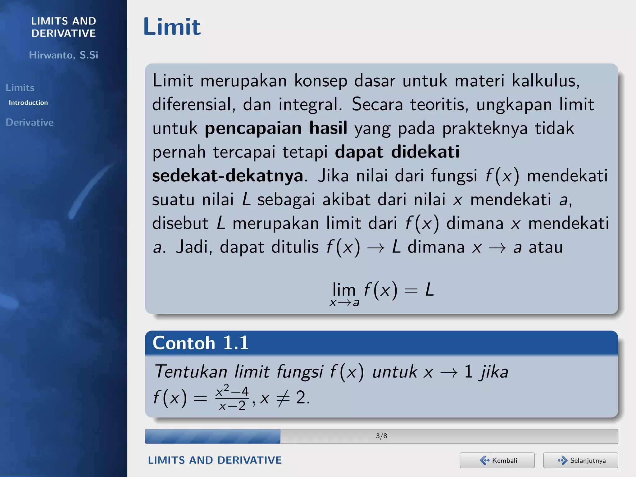 Materi Limit Aljabar dan Turunan Aljabar | PDF