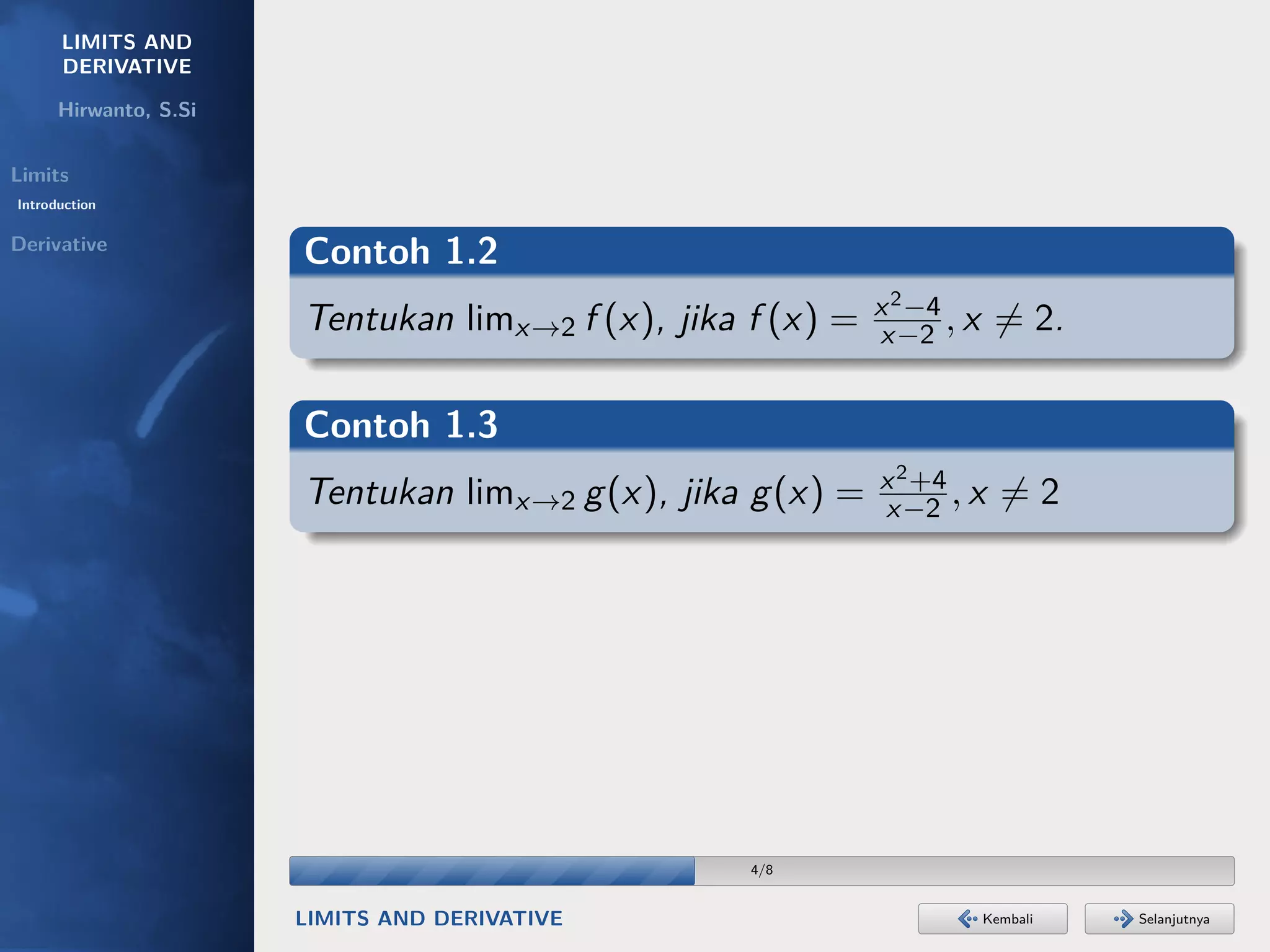 Materi Limit Aljabar dan Turunan Aljabar | PDF