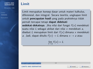 Materi Limit Aljabar dan Turunan Aljabar | PDF