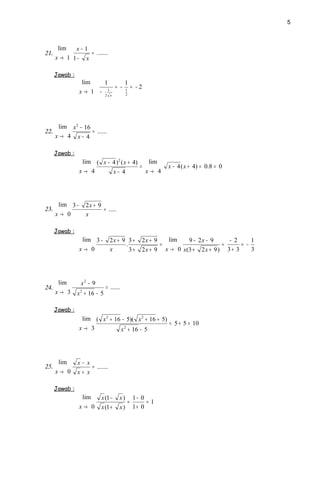 Soal Latihan dan Pembahasan Limit Fungsi | PDF