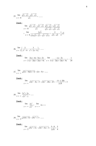 Soal Latihan dan Pembahasan Limit Fungsi | PDF