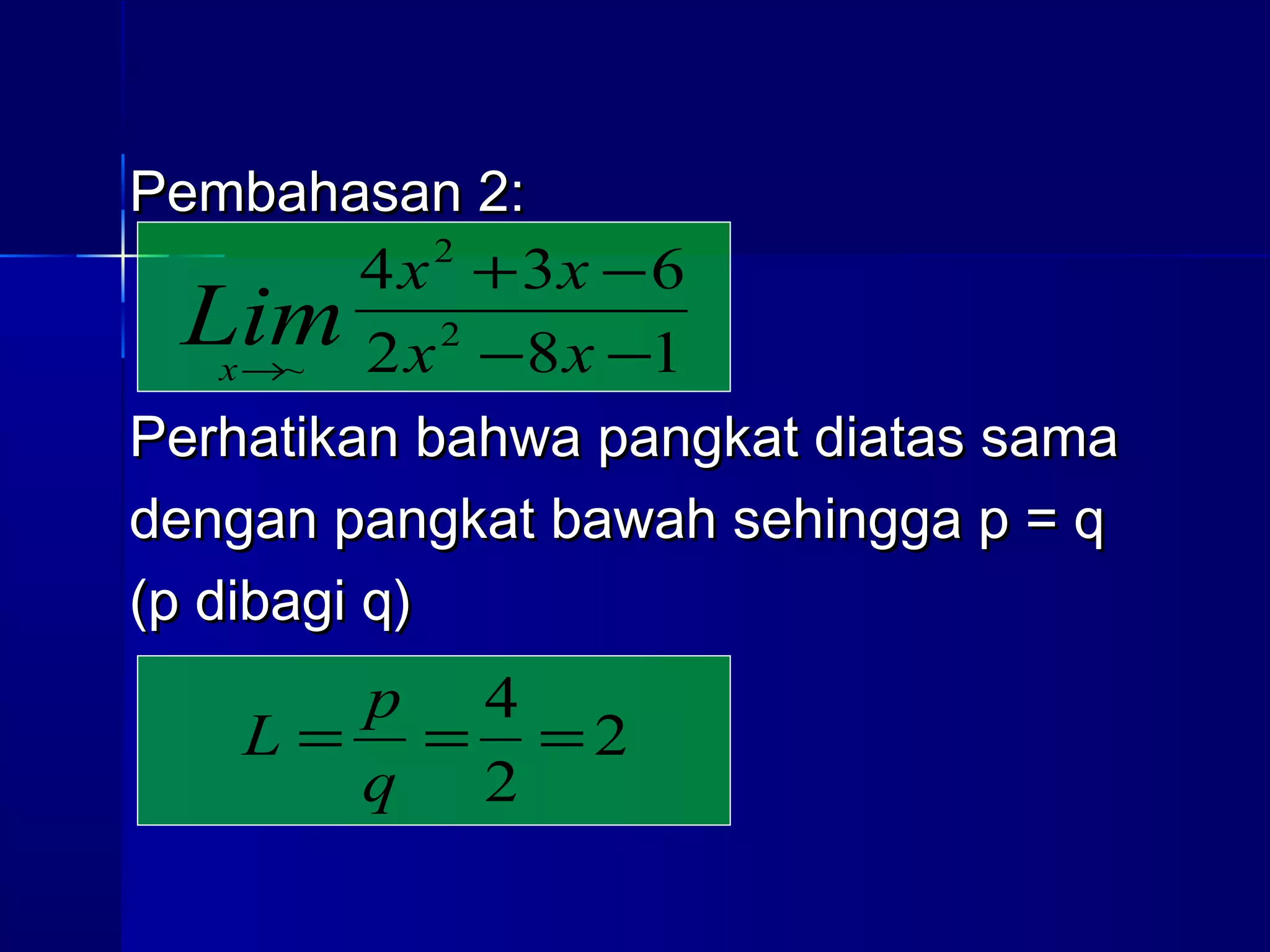 Limit fungsi for My mia class | PPT