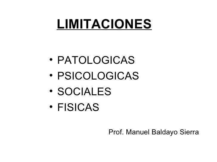 Limitaciones en la actividad fisica