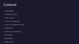 Limit and continuity | PPTX