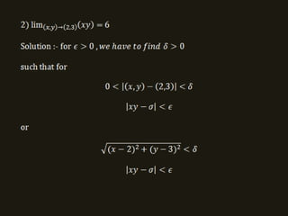 Limit and continuity for the function of two variables | PPTX