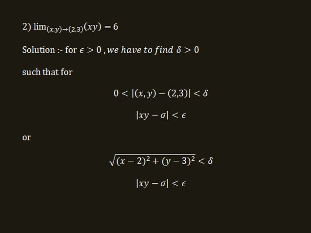 Limit and continuity for the function of two variables | PPTX
