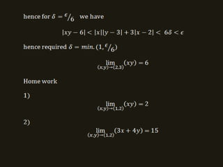 Limit and continuity for the function of two variables | PPTX