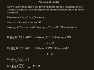 Limit and continuity for the function of two variables | PPTX
