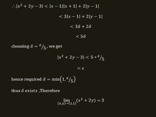 Limit and continuity for the function of two variables | PPTX