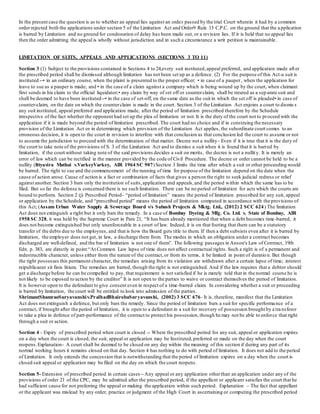 Limitation of suit, appeal and execution | DOCX