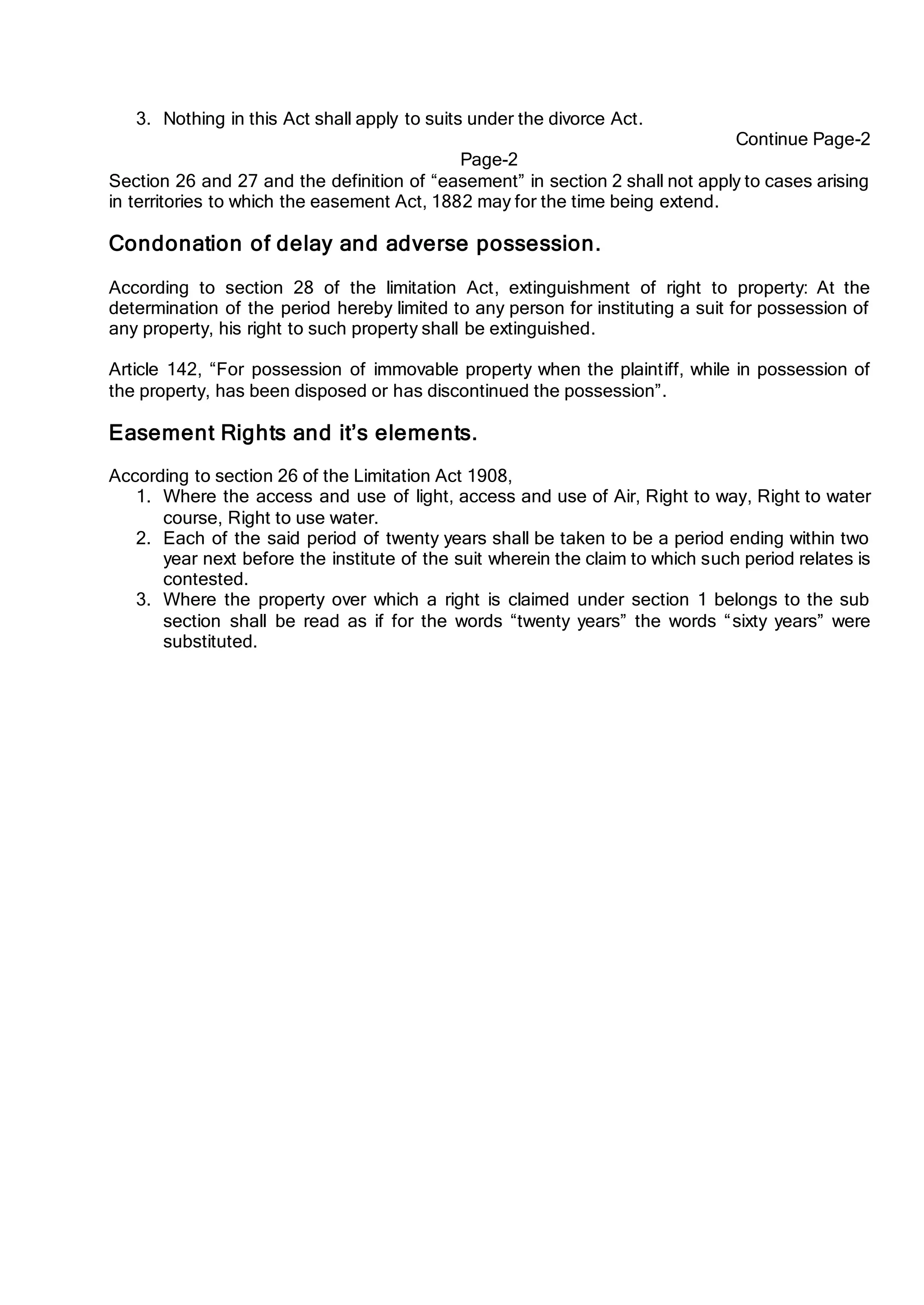 Limitation act. questions | DOCX