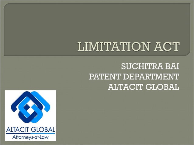 The Limitation Act 1963- an overview | PPT