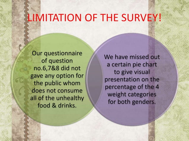 Limitation of the survey! | PPTX