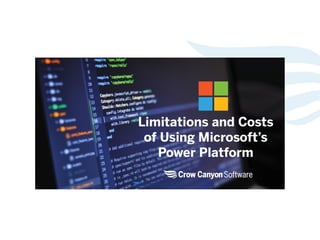 Limitations and Cost of Using Microsoft's Power Platform | PPT