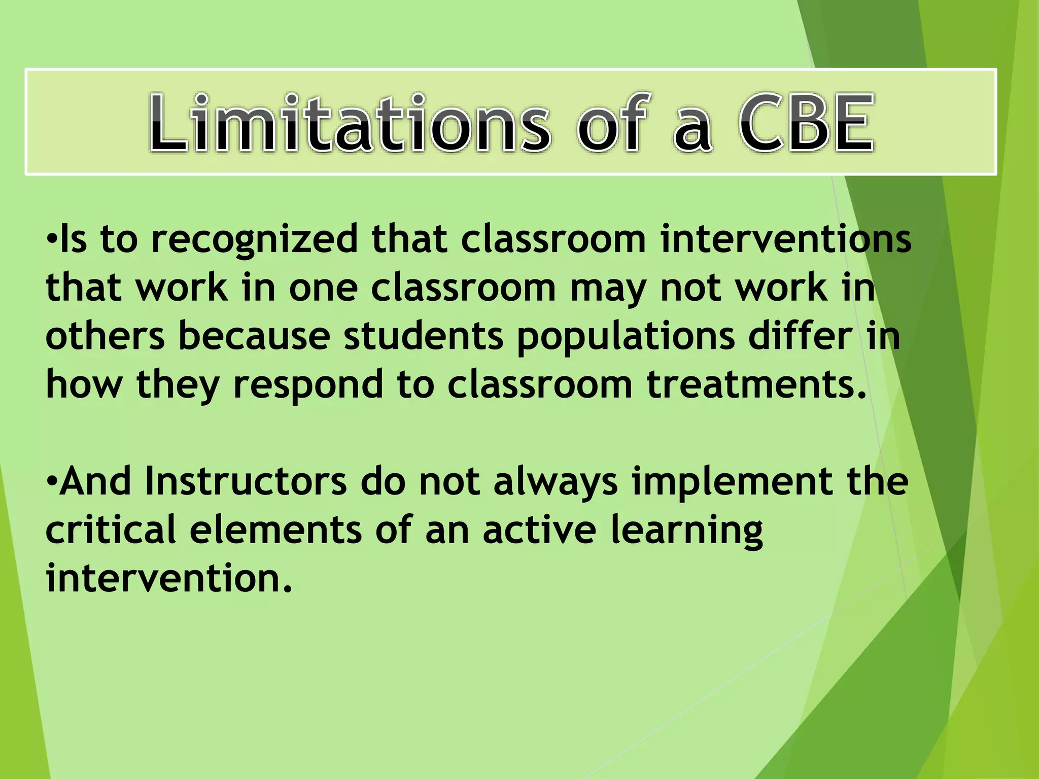 Limitations and disadvantages of competency based education | PPSX