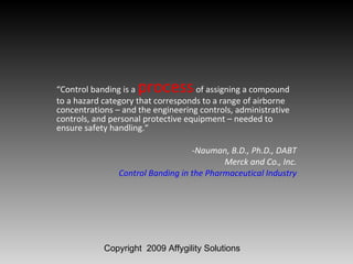Limitations of Control Banding | PPT