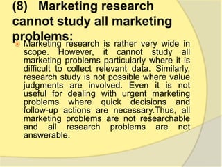 Limitations of marketing research | PPTX