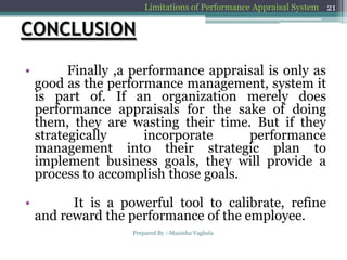 Limitations of performance appraisal system | PPTX