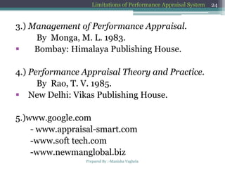 Limitations of performance appraisal system | PPTX