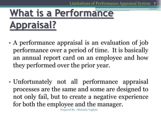 Limitations of performance appraisal system | PPTX