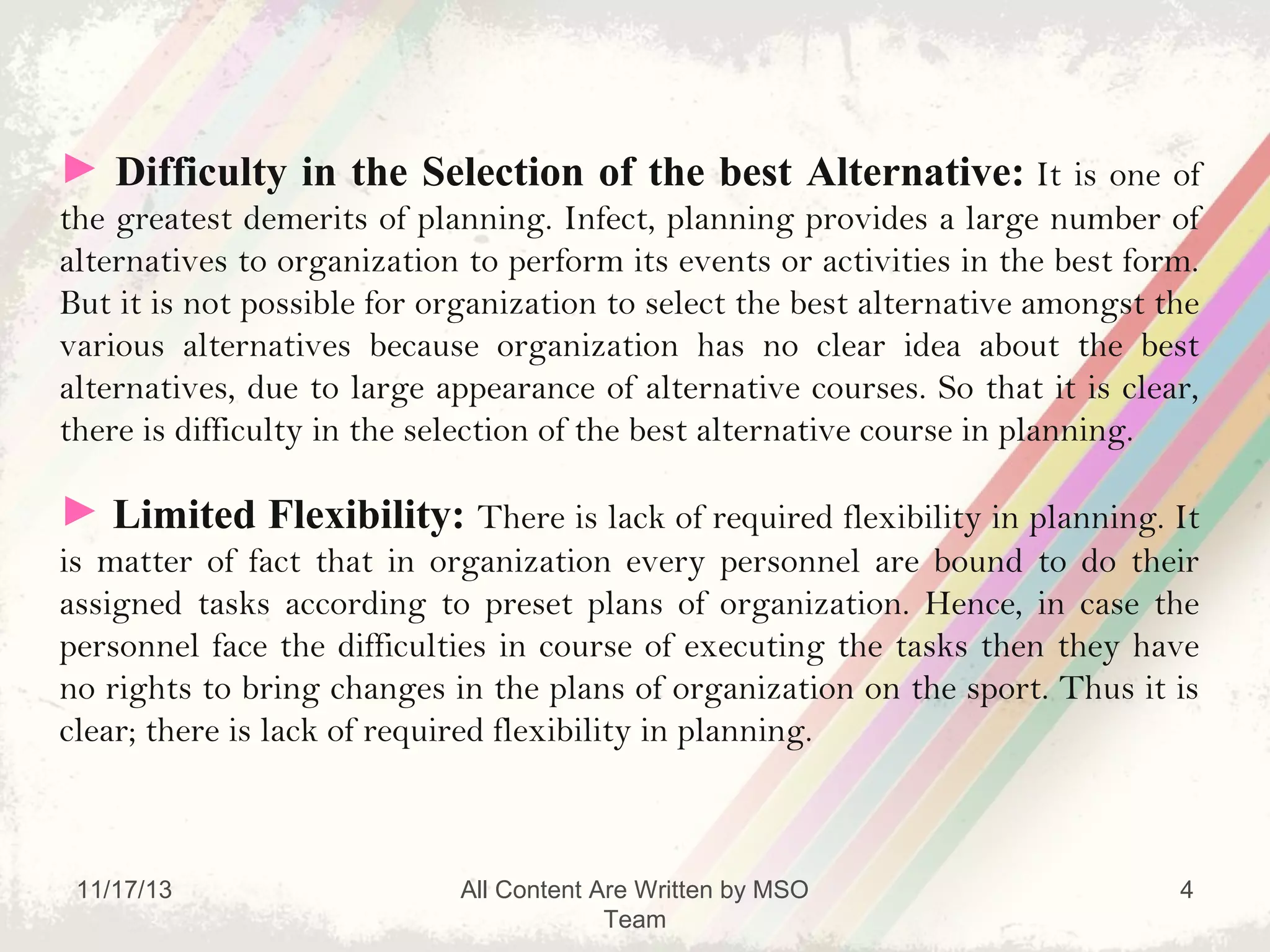 Limitations of planning | PPT