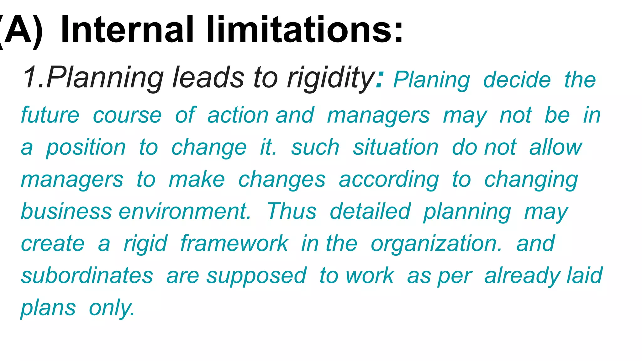 Limitations of planning | PDF