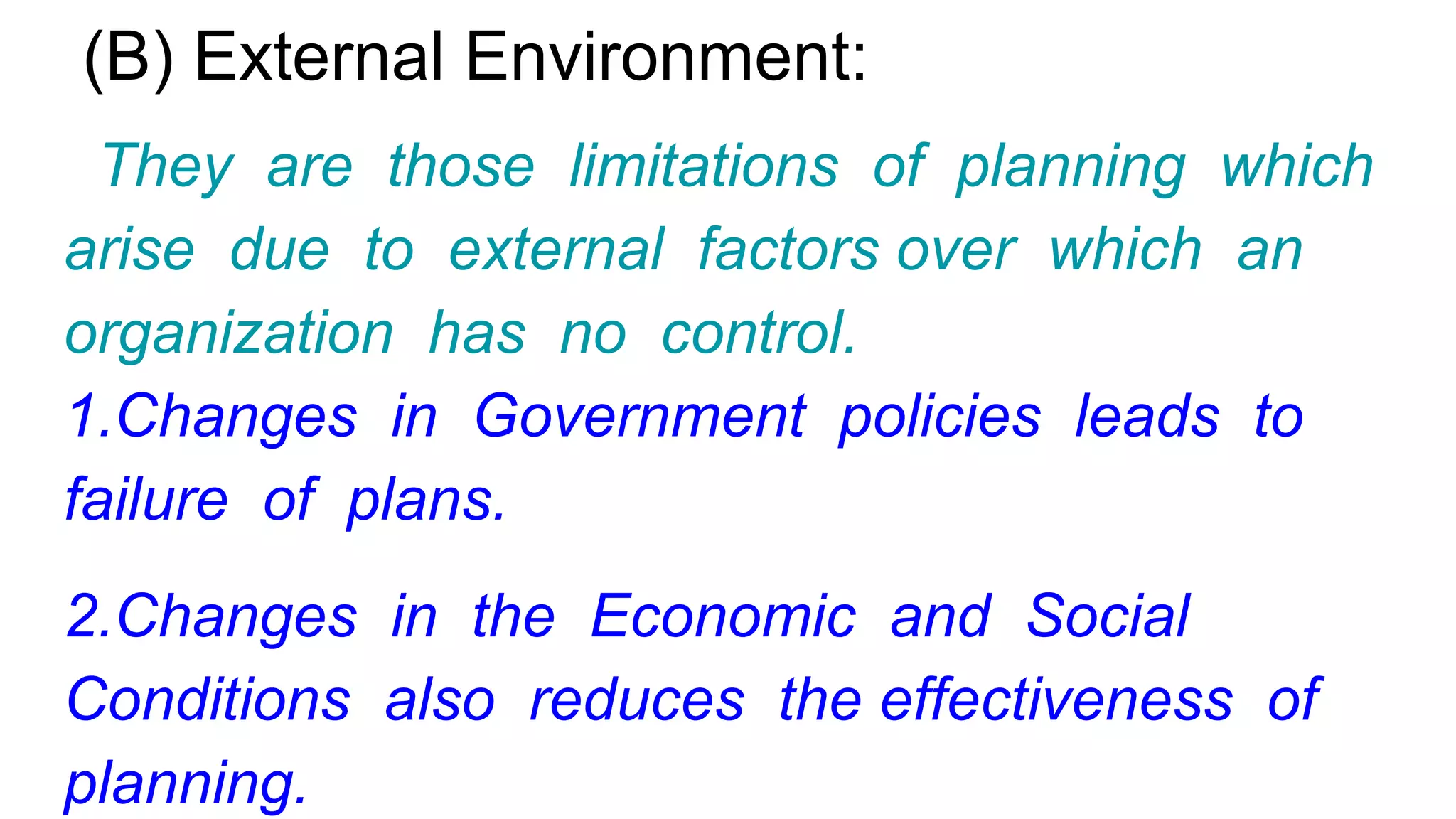 Limitations of planning | PDF
