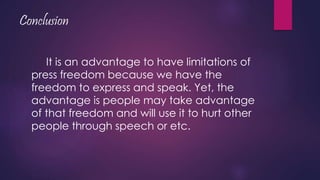 Limitations of press freedom | PPTX | Law