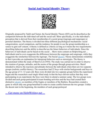 Limitations Of Social Identity Theory | PDF