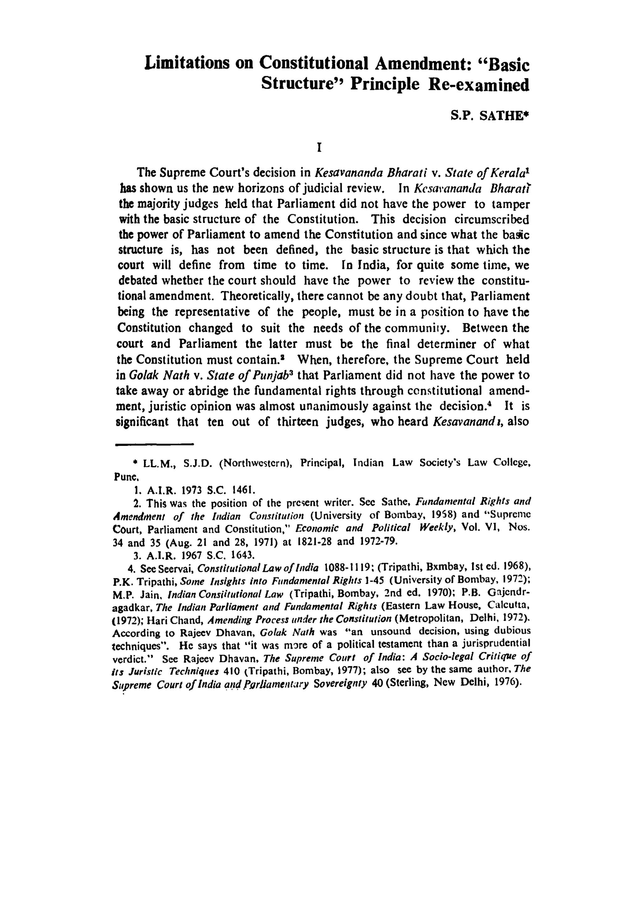 Limitations on constitutional amendment | PDF